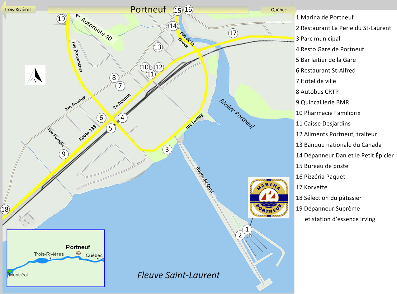 Pour se familiariser avec la localité – Marina de Portneuf